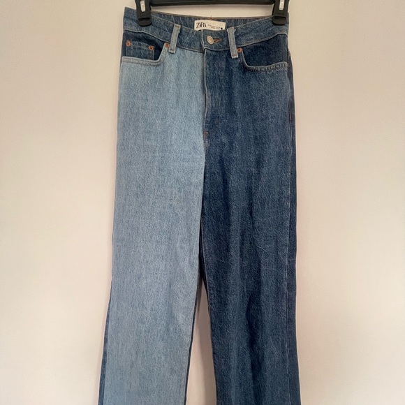 Zara | Jeans | Zara Two Tone Color Block Jeans | Poshmark
